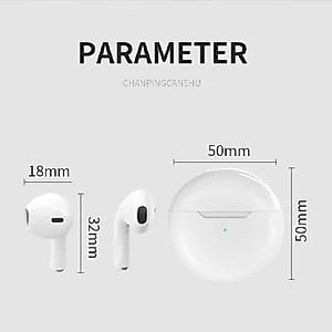 Pro 6 TWS in-Ear Headphones. Wireless, Handsfree, Noise Cancelling, Class 1 Bluetooth, IPX-4 Waterproof, Built-in Microphone, and HiFi Lossless Sound Quality. Lates Model!!! (Black)