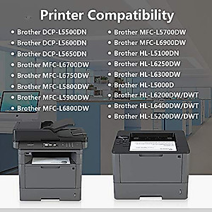 2 Black TN850 Toner Cartridge Replacement for Brother DCP-L5500DN L5600DN L6700DW L6750DW L5700DW L5900DW L6800DW L6200DW L6250DW L5000D L5200DW Printer,Sold by TopInk