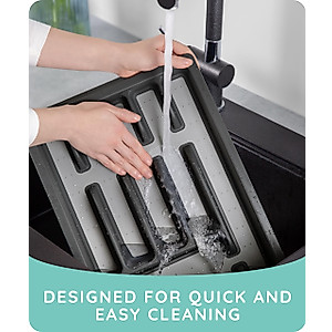 JULY HOME Expandable Kitchen Drawer Organizer - Convenient Plastic Flatware Drawer Organizer / Utensil Holder and Cutlery Tray Multipurpose Organizer Silverware Tray for Drawer Apartment Essentials