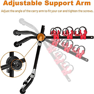 Bicycle Car Racks, Trunk Mounted Bike Rack, Foldable 3-Bike Bicycle Hitch Racks Mount Carrier for Car SUV Load 40Kg / 88Lb