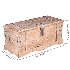 GOLINPEILO Wooden Coffee Table with Two Side Handles, Solid Wood Blanket Storage Chests and Trunks for Bedroom,Hope Treasure Storage Chest Box Home Organizer, 23.6"x23.6"x17.7"