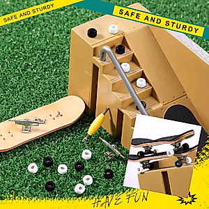 Zhehao 16 Pcs Standard Fingerboard Tool Set CNC Lathed Fingerboard Bearing Wheels Nut Driver Fingerboard Screwdriver for 34 mm Skateboard Trucks (Black and White)