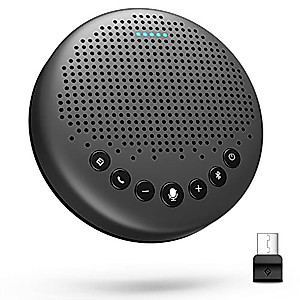 Conference Speaker and Microphone - EMEET Luna 360° Voice Pickup w/Noise Reduction/Mute/Indicator USB Bluetooth Speakerphone w/Dongle for 8 People Daisy Chain for 16 Compatible with Leading Software