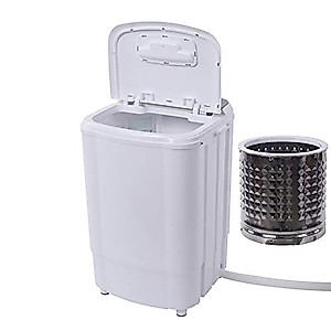 Portable Mini Compact Single Tub Washing Machine 10lbs Washer Spinner Washing Machine with Wash and Spin Cycle, Space Saving Full-Automatic Washer for Camping, Apartments, Dorms, College Rooms, RV's