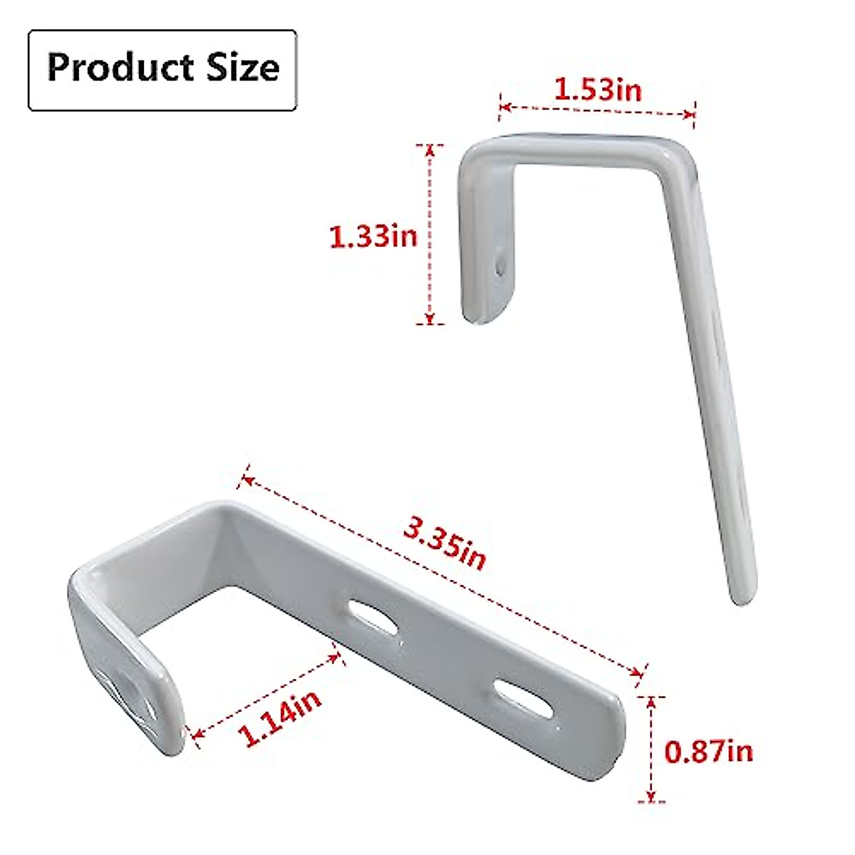 Mewuthede 4pcs Iron Bunk Bed Ladder Hooks Brackets, PVC Coated Stainless Steel Angled Ladder Hooks Heavy Duty Hardware Utility Hook Garage Storage Hook Loft Bed Ladder Hooks (White)