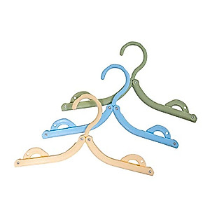 BestofTech 12 Pack Portable Lightweight Folding Hangers with Clips | Foldable | Slide Proof | Durable | Drying Rack | for Adult and Baby Clothes
