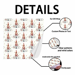 Personalized Birthday Gift Wrap Paper Custom Photo Wrapping Paper Roll with Name Fun Birthday Gift Wrapping Paperfor Boys Girls Kids Party Christmas Birthday Anniversary 58"x 23" (design 11)