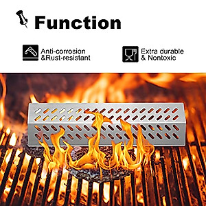 Clivimi Grill Heat Plates Flame Tamer BBQ Gas Grill Replacement Parts for Bull 16521 16631, 16670 16520, Cal Flame bbq04103000, G Series G5, Brahma 57569, Stainless Steel Tent Shield Burner Cover