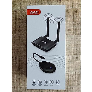 Wireless HDMI Transmitter and Receiver 4K, USB C & HDMI Dual Transmit Ports, HDMI & VGA Dual Screens, 2.4/5G Streaming Smooth Video/Audio Extender 165FT/50M for Mac, Cable Box,Phone, Laptop,Blu-ray