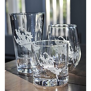HullSpeed Designs Lake Winnipesaukee- Set of 2 Rocks Glasses - Laser Engraved