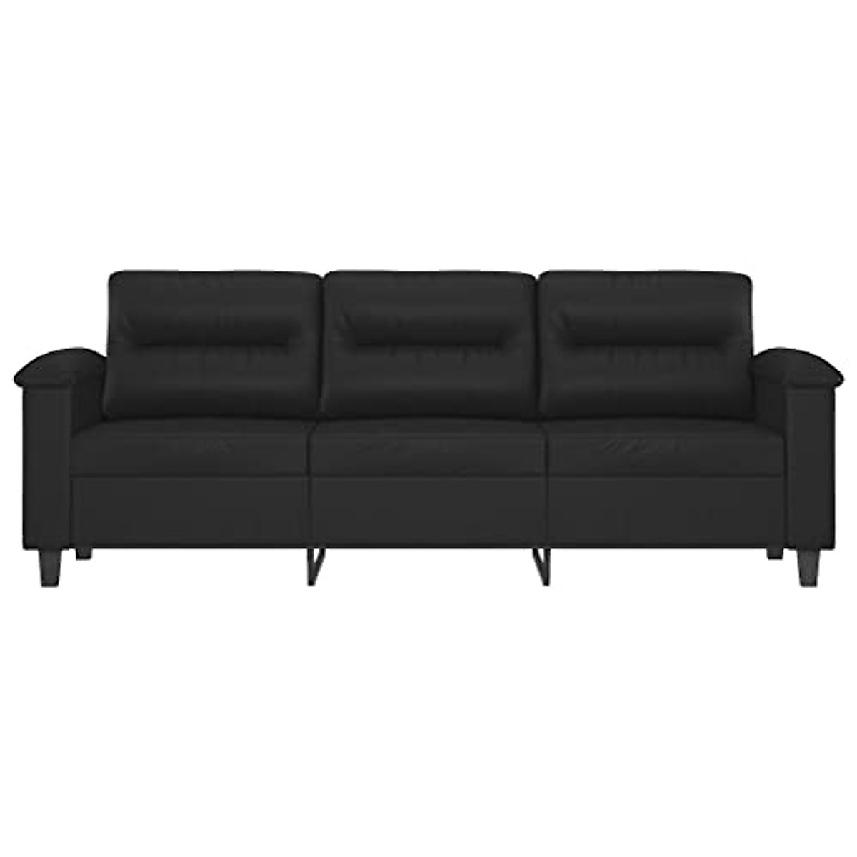 vidaXL 3-Seater Sofa Black 70.9" Faux Leather