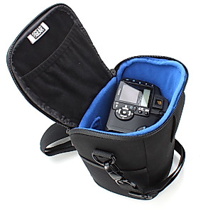 USA Gear DSLR Camera Case for Men and Women with Top Loading Accessibility, Adjustable Shoulder, Small Camera Sling Bag, Travel Padded Handle - Camera Holster Bag for Nikon, Canon, Panasonic (Black)