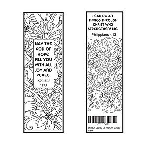 Christian Coloring Bookmarks - Bible Verse Color Your Own Book Marks - Anti Stress - Art Therapy - Adult Coloring - 100 Bulk Pack All The Same Design - Great for Large Groups - Women's Ministry