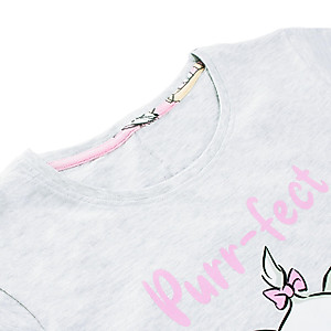 Disney Pajama for Women | Ladies Aristocats Pajamas | Cotton Short PJ Set Grey Medium