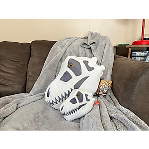 GIANT MICROBES Fuzzy Fossils Gigantic 15" T rex Stuffed Animal, T rex Plush, Dinosaur Stuffed Animal, Tyrannosaurus Rex Toy, Dinosaur Skull Decor, Dinosaur Pillow, Paleontologist Gifts