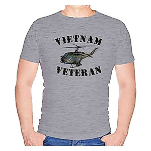 VetFriends.com Vietnam Veteran Huey Performance T-Shirt (Large) Grey