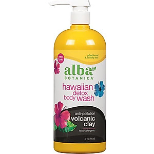 Alba Botanica Hawaiian Detox Body Wash, Anti-Pollution Volcanic Clay, 32 Oz