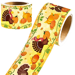 Thanksgiving Turkey Bulletin Board Border Fall Pumpkin Borders for Classroom Decoration 36Ft