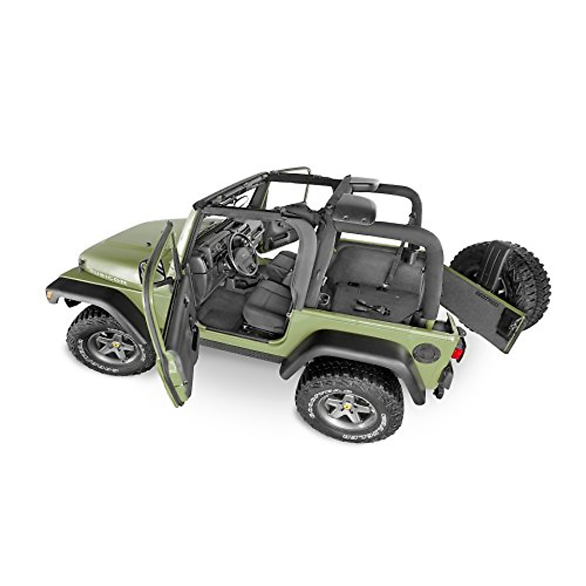 BedRug Jeep Kit - BedTred BTTJ97R fits 97-06 TJ 97-06 REAR 4PC CARGO KIT (INCLUDES TAILGATE)