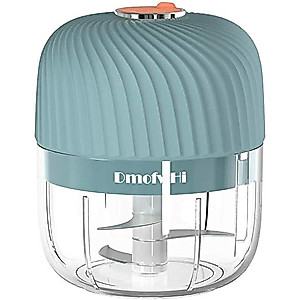 DmofwHi Electric Garlic Chopper,Cordless Mini Chopper With USB Rechargeable,304 Stainless Steel Blade,250ml Portable Electric Mini Food Chopper for Garlic,Ginger,Onion,Meat-Blue