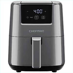 CHEFMAN 2 Qt Mini Air Fryer – Digital Space-Saving Compact Air Fryer with Nonstick and Dishwasher Safe Basket, Quick & Easy Meals in Minutes, Features Digital Timer and Shake Reminder – Grey