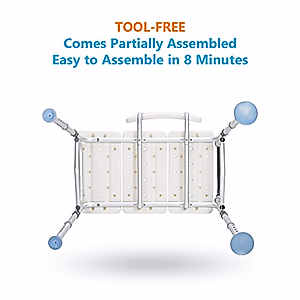 OasisSpace Tub Transfer Bench 500lb- Heavy Duty Bath & Shower Transfer Bench - Adjustable Handicap Shower Chair with Reversible Backrest - Non-Slip Bathroom Aid for Disabled, Seniors, Bariatric(500lb)