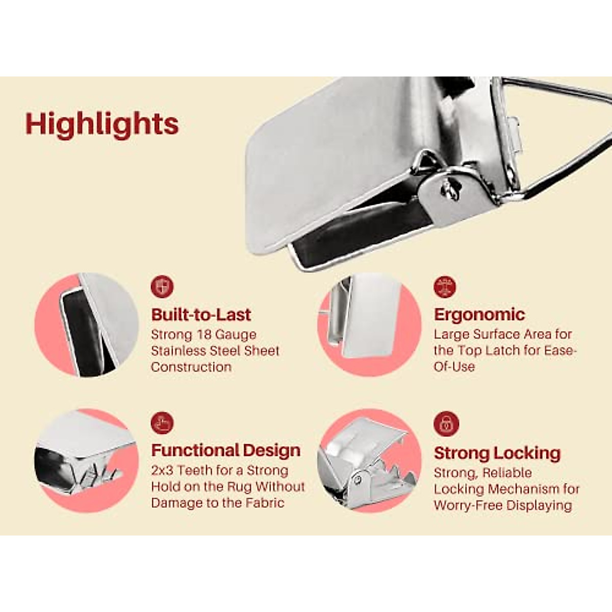 Hanging Clips Pack of 10 Triangle Back Medium Power for Tapestry Small Rugs,Towel, Shawl and Paintings by Wise Linkers …