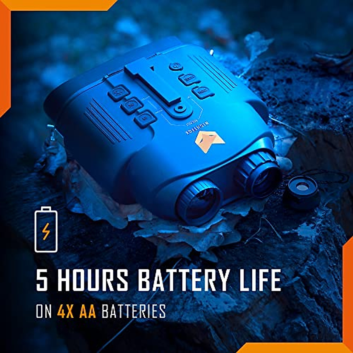 Nightfox 110R Handheld Night Vision Goggles | 7X Optical Magnification, Long Range | Digital Infrared Night Vision Binoculars for Hunting, Survival Gear and Equipment | Infrared Camera with Recording