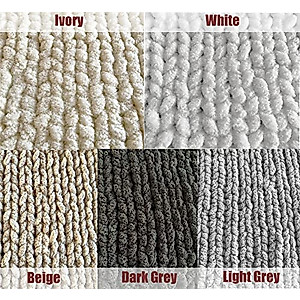 INNDUN Chunky Knit Blanket Throw (40x60 inches) Handwoven Interior Decoration Gift Sofa Beige