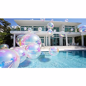 22Inch Iridescent 4D Sphere balloons,Holographic balloons for 21st birthday party/Iridescent party/girl party/Groovy party decoration(4pcs)