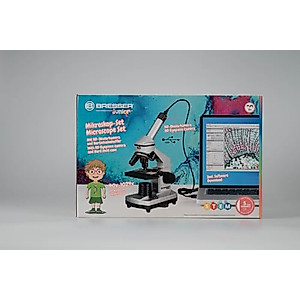 BRESSER Junior Biological Microscope Set 40-1600x Magnification with LED Illumination and USB Lens