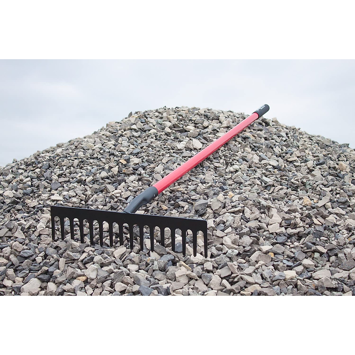 Bully Tools 92369 18" Stone Rake with Long Fiberglass Handle
