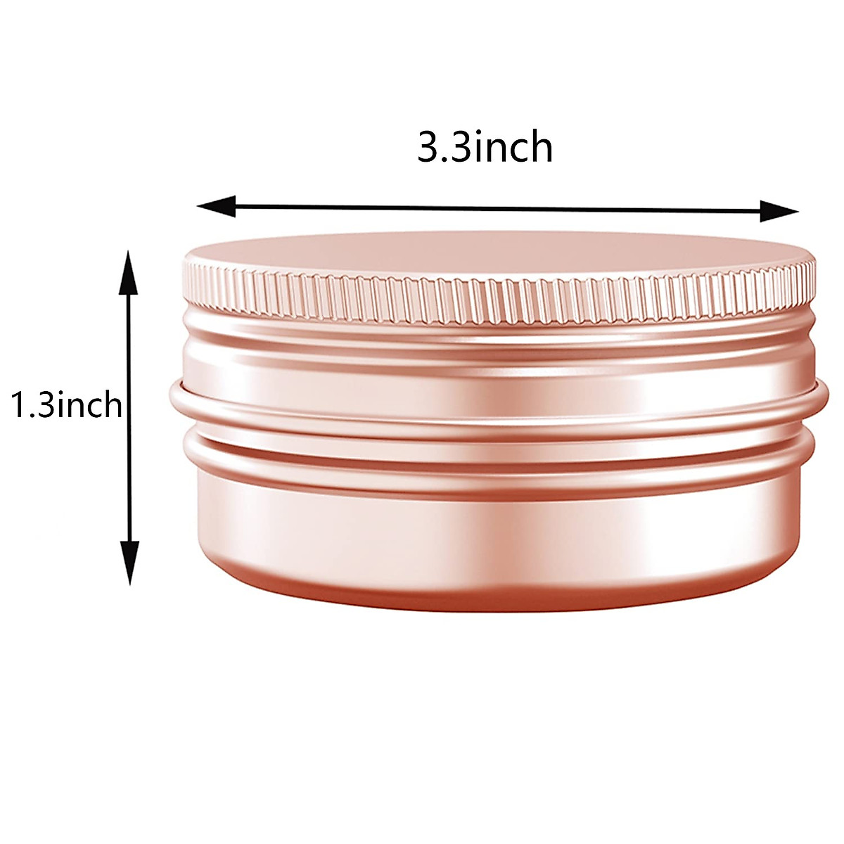 4 oz Aluminum Tin Jar with Screw Cap Refillable Container for Cosmetic, Lip Balm, Cream, Rose Gold 12 Pcs.