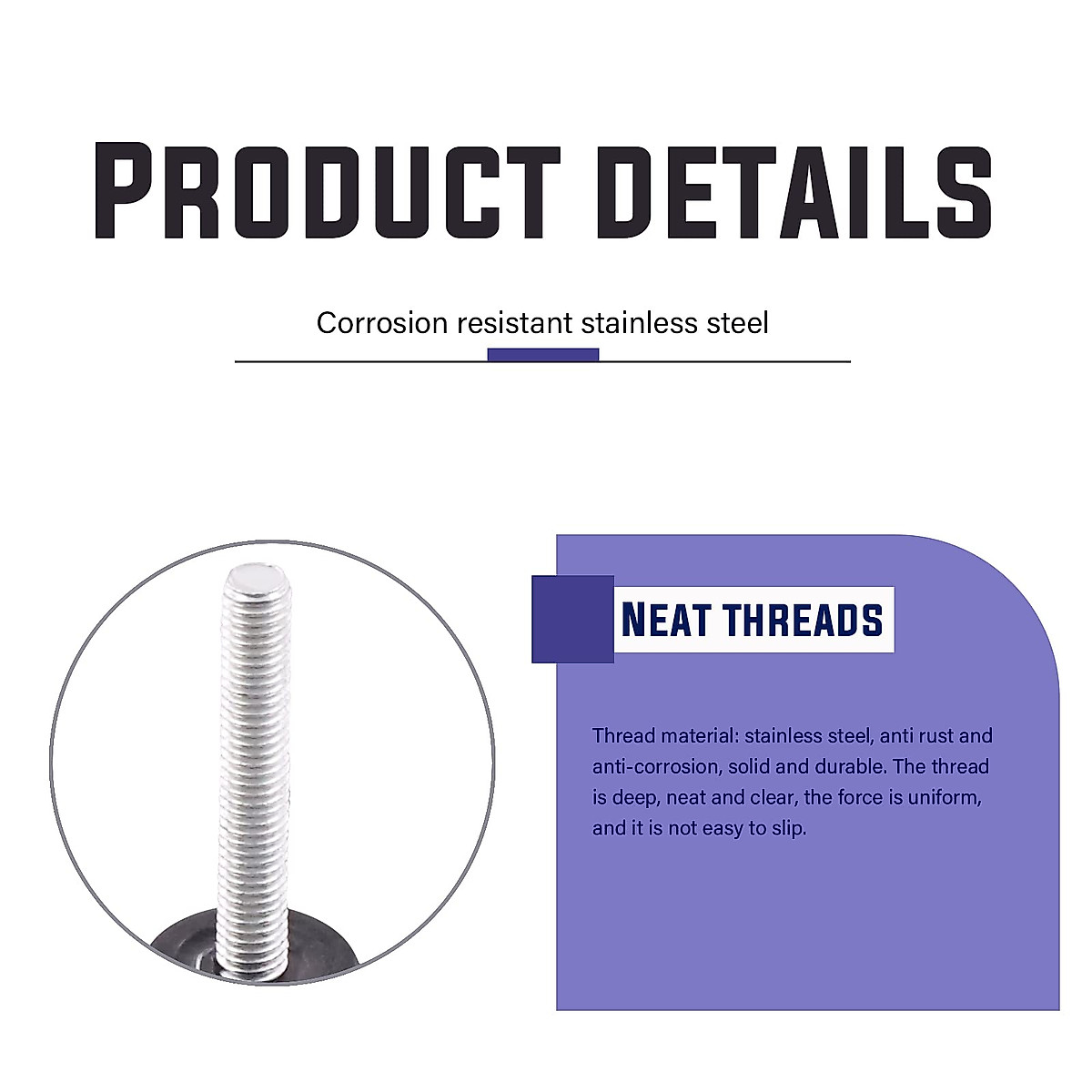 Swpeet 20Pcs M6 x 30mm Black Round Male Thread Knurled Clamping Knobs Grip Thumb Screw Assortment Kit, Knurled Handle Bolts Grip for Quick Remove Screws Clamping Screws