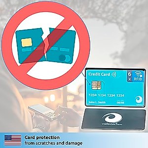 valonic set of 6 RFID blocking sleeves - insertion from the top, Credit Card Protector sleeve for wallet - Protection block for Debit Card and Metro Card