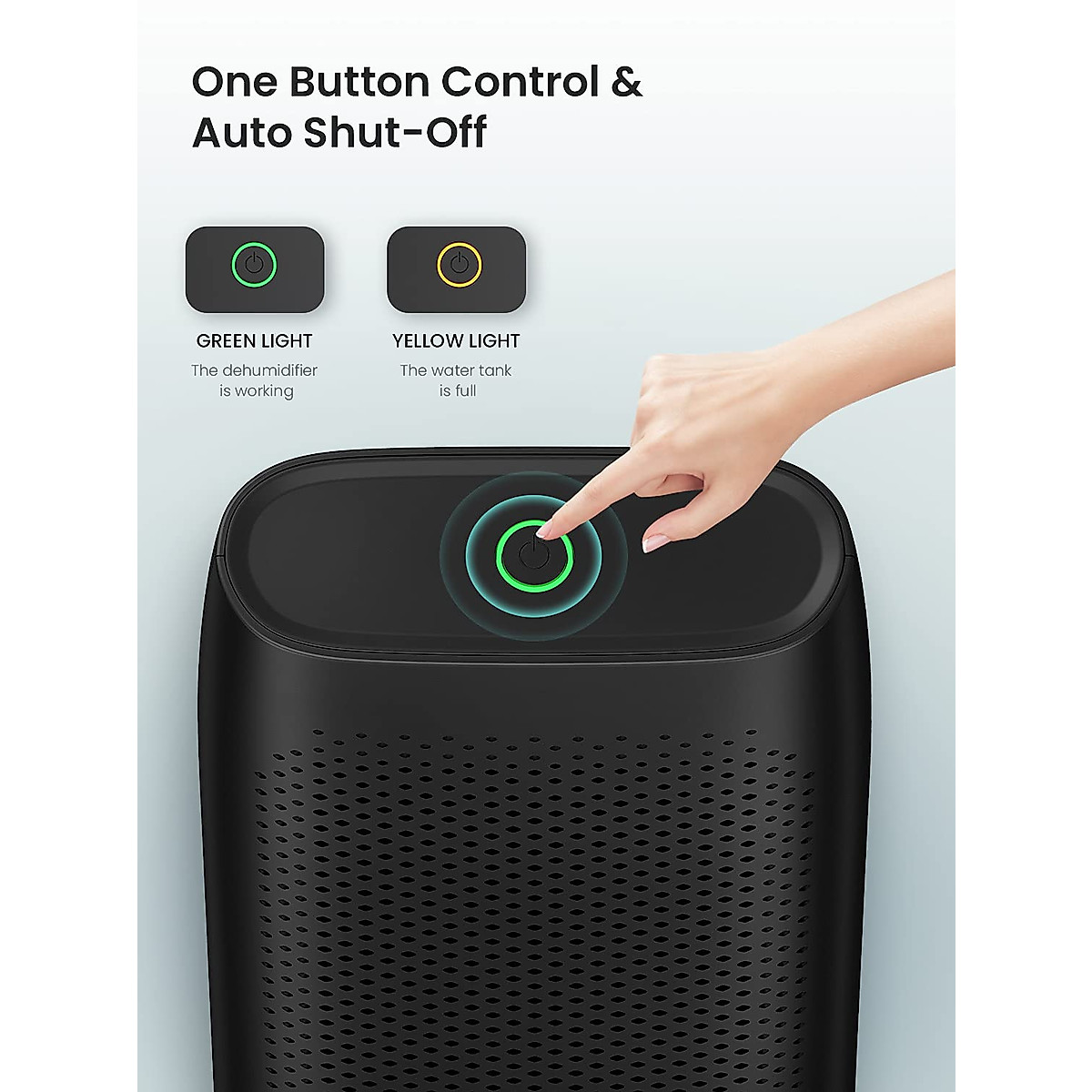 Hysure Dehumidifier,700ml Compact Deshumidificador 1200 Cubic Feet(215 sq ft) Quiet Portable Dehumidifier for Bathroom RV Dorm Room Baby Room Home - Black