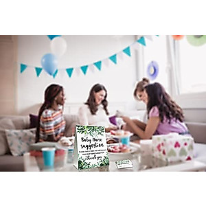 Baby Name Suggestion For Baby Shower Games, Greenery Themed Name Suggestion Game Card, Party Favors Supplies Decorate For Baby Showers Game Cards, 1 Sign & 50 Cards Per Pack –(bbname-004)
