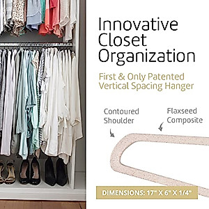 Higher Hangers BioHangers, Sustainable Flaxseed Space Saving Clothes Hangers, Premium Closet Organizers for College Dorms, RVs, & More, Reduces Wrinkles & Clutter, Standard 17", 40 Pack