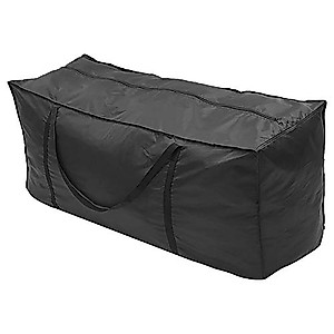 Patio Cushion Storage Bag Extra Large,Mayhour Outdoor Heavy Duty Waterproof Furniture Cushion Bags Cover Black with Zipper Handles for Garden Beach Picnic (46x18x20in)
