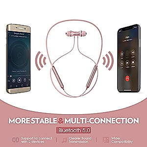 KLOKOL Bluetooth Headphones Neckband 20Hrs Playtime V5.0 Wireless Headset Sport Noise Cancelling Earbuds w/Mic for Gym Running Compatible with iPhone Samsung Android