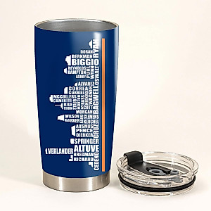 Schian Houston City Skyline Legends Baseball Tumbler - Coffee Mug Insulated Tumbler With Lid - Mother's Day, Father's Day, Birthday, Christmas Gifts For Fans - 20 Oz| Stainless Steel