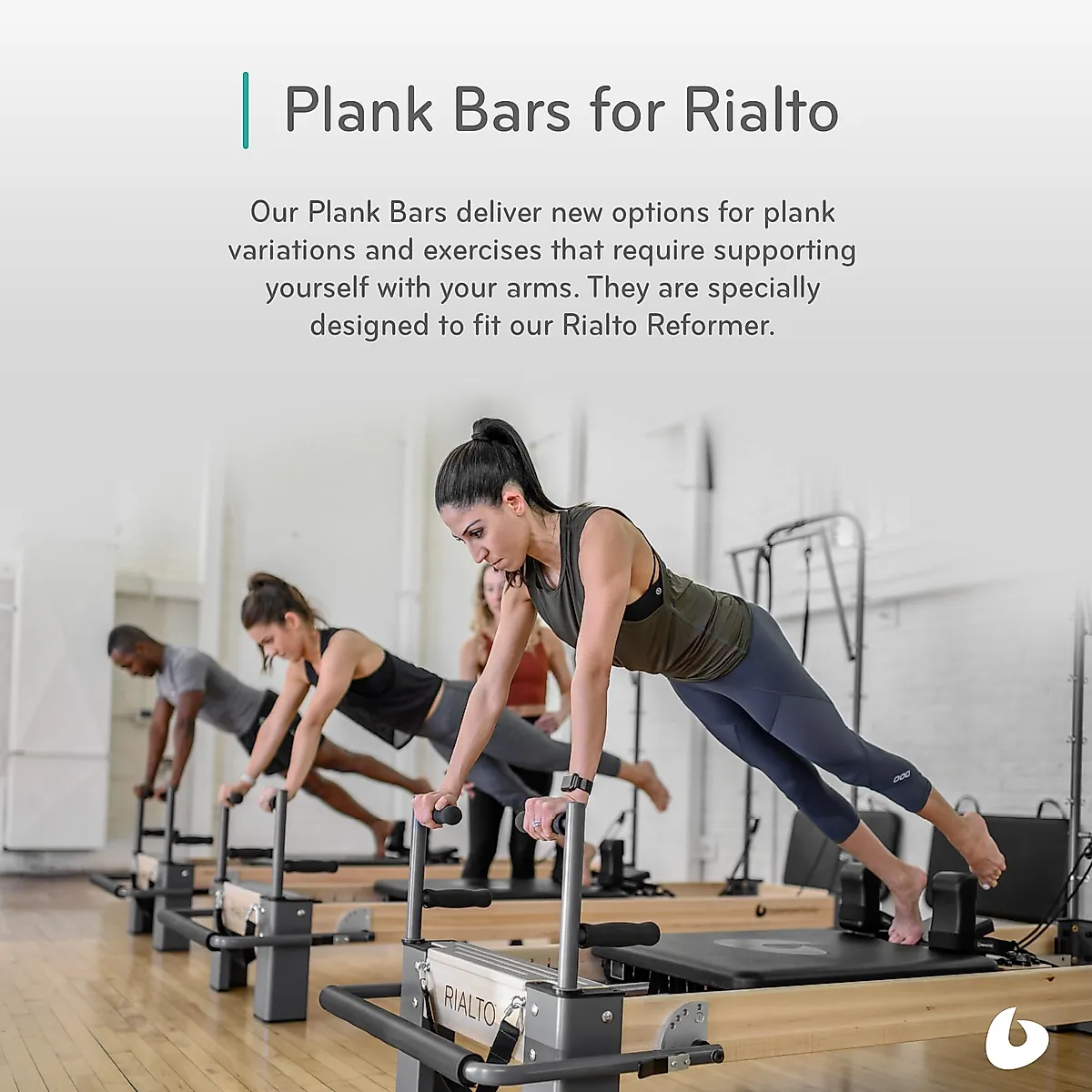 Balanced Body Rialto Plank Bars for Use with Rialto Pilates Reformer, Plank Stand, Pilates Workout Equipment for Home Gym or Studio Exercise Equipment