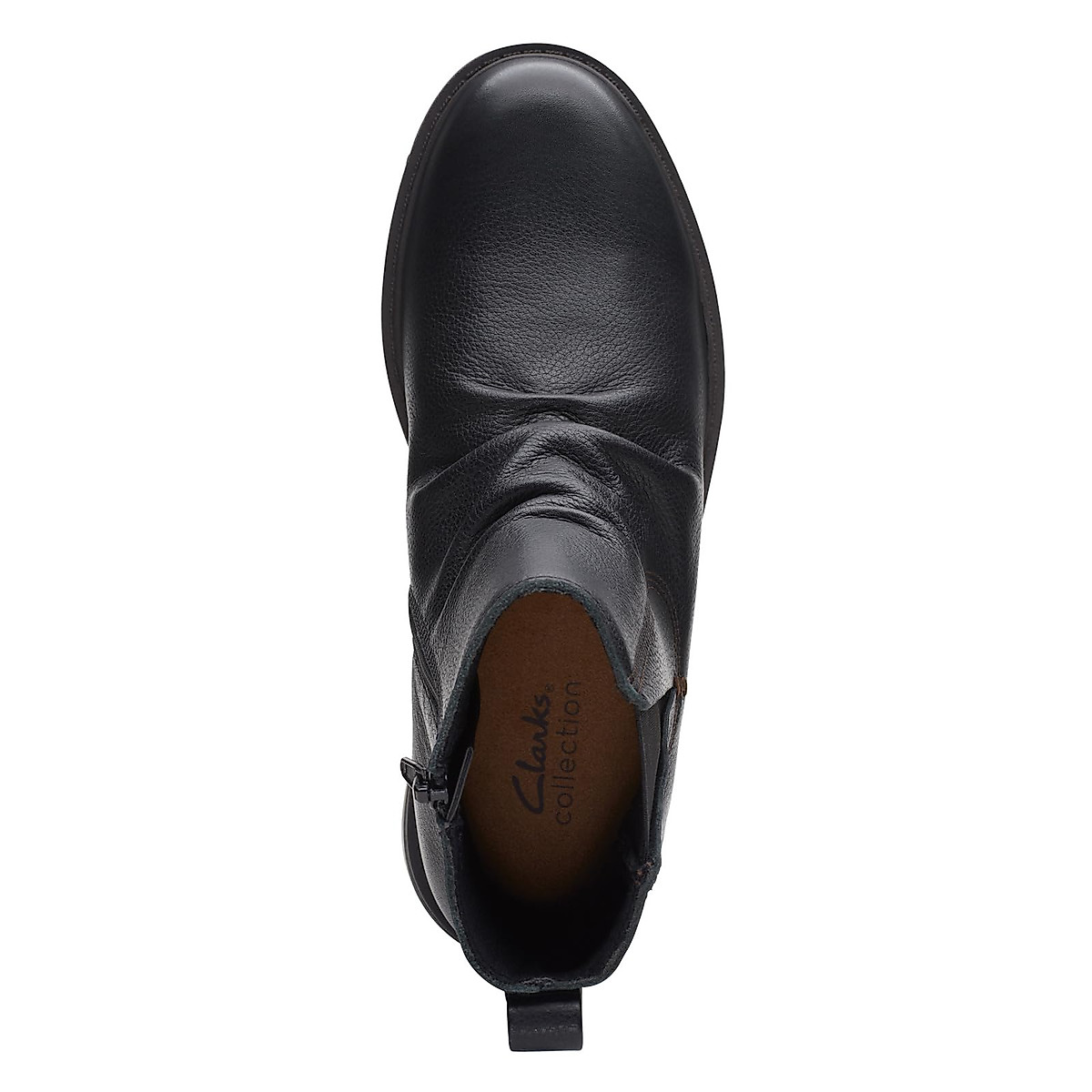 Clarks Women's Hearth Rose Mid Calf Boot, Black Leather, 10 Wide