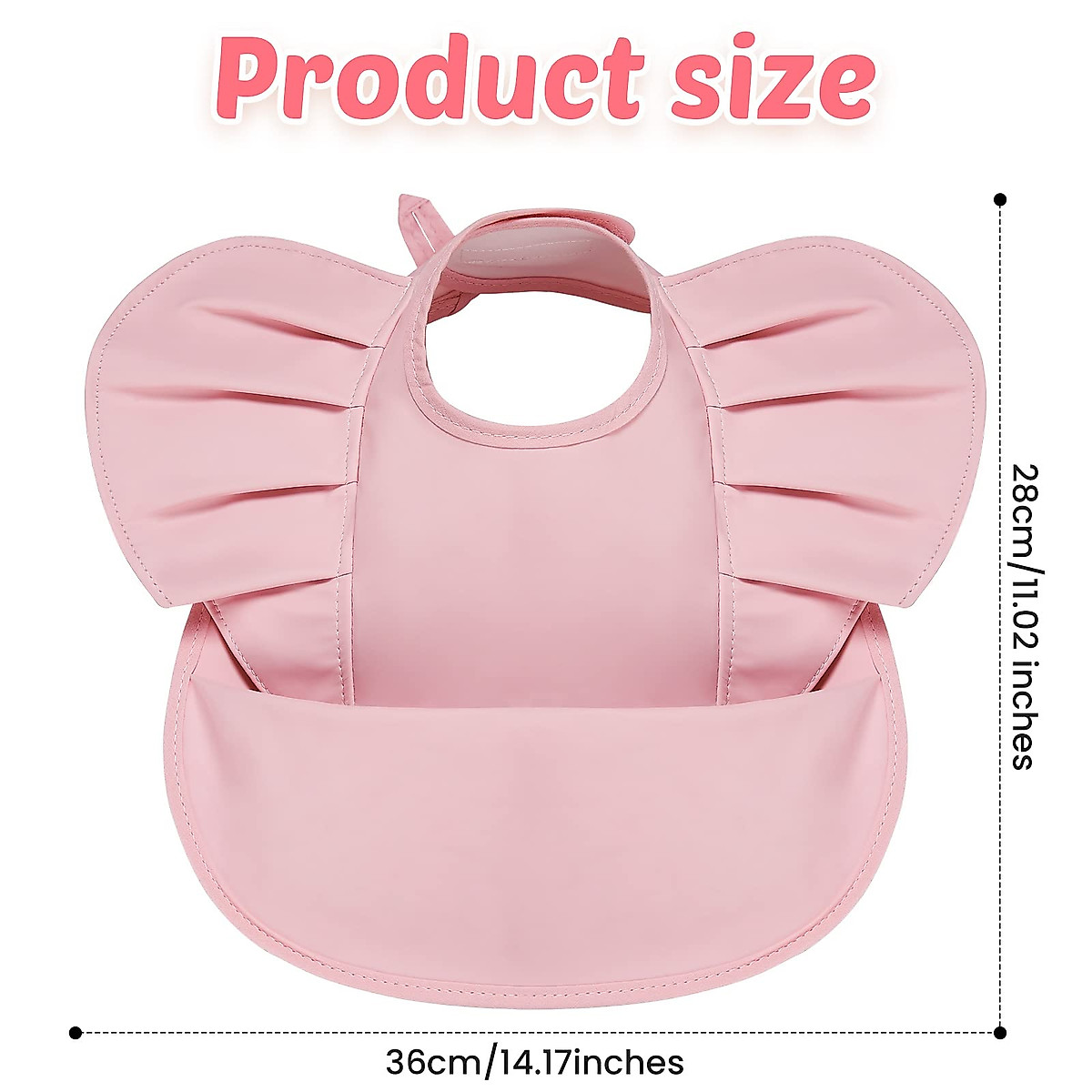 JaGely 3 Pack Waterproof Baby Bibs for Girls Soft Feeding Bibs for Girl Baby Eating Smock Bibs with Food Catcher Better Than Silicone Baby Girl Bib Smock Soft Feeding Bib for Babies