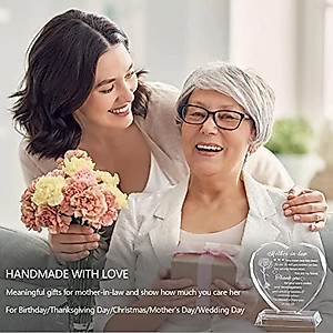 Movdyka Mother in Law Gifts from Daughter in Law Birthday, Bonus Mom Gifts for mother in law, Heart-Shaped Glass Keepsake Gifts for Mother in Law Unique on Mothers Day & Wedding Day