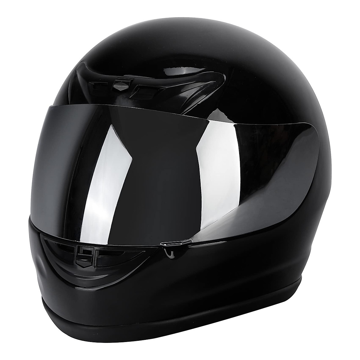 XFMT DOT Adult Motorcycle Flip Up Full Face Helmet Street Dirt Bike ATV Helmets (Black Mirror Shield, X-Large)