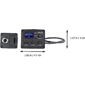 Jiayouy 1 Set 3-Band EQ Piezo Pickup Ukulele Preamp Amplifier Equalizer Tuner System with LCD Display and Volume Control