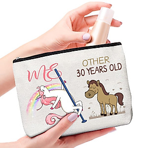 30th Birthday Gifts for Her,30th Birthday Gifts for Women,30 Year Old Birthday Gifts for Women,30th Birthday Makeup Bag,30th Birthday Cosmetic Bag Pouch,30th Birthday Makeup Mirror