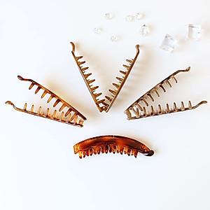 Banana Clips Hair Clincher Combs for Women Thick Fine Hair Fishtail Hair Bannana Clip Ponytail Holder Accessories for Women Girls Hair Fish Clips Banana Barrettes 5 Pcs