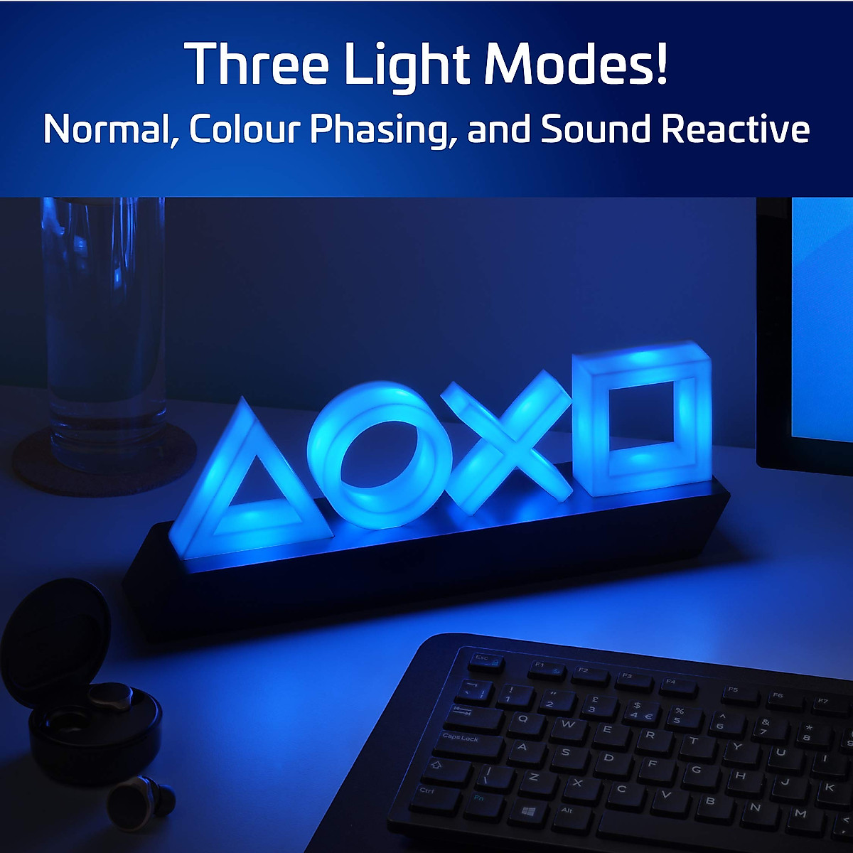 PlayStation PS5 Icons Light and Logo Light, Music Reactive Game Room Lighting PlayStation Room Decor